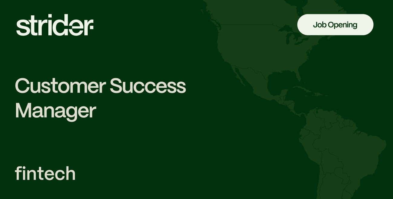 Customer Success Manager - fintech, - Finance market | Strider Jobs