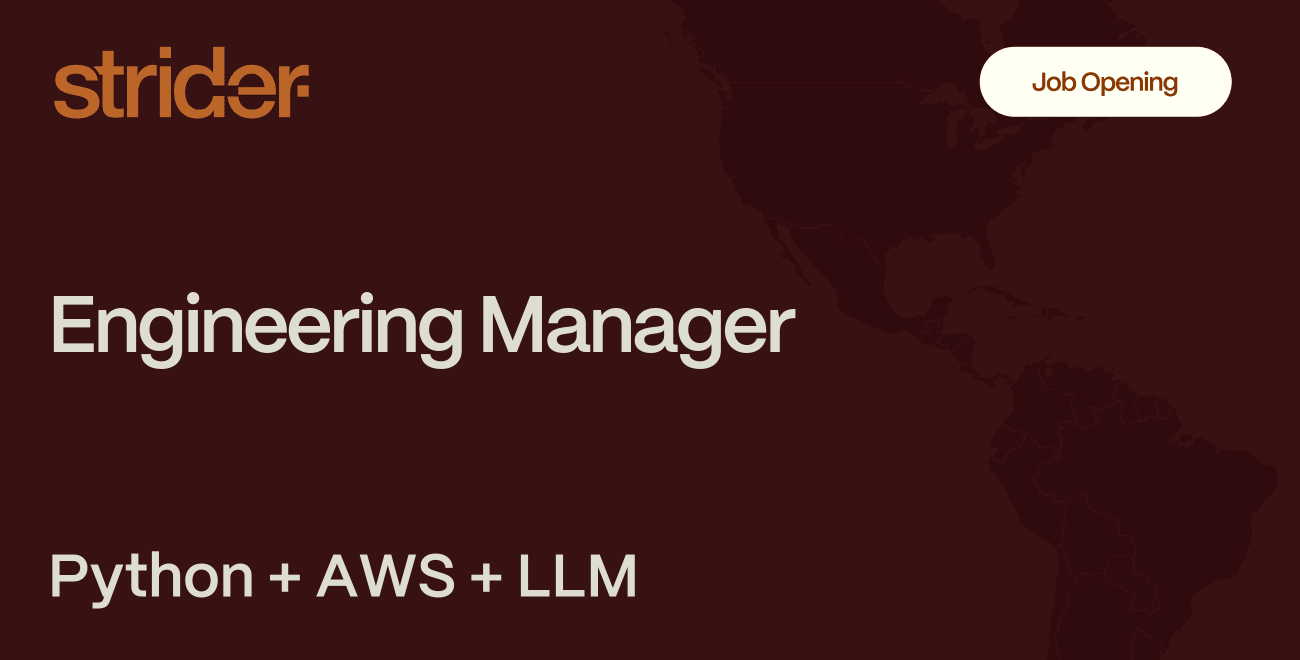 Engineering Manager - Python, AWS - SaaS Tools market | Strider Jobs