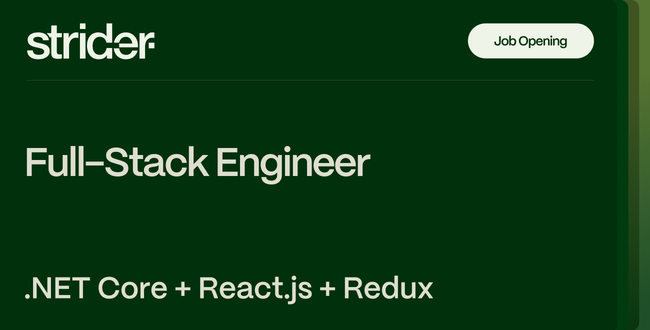 Full-Stack Engineer - .NET Core, React.js - Healthcare market | Strider ...