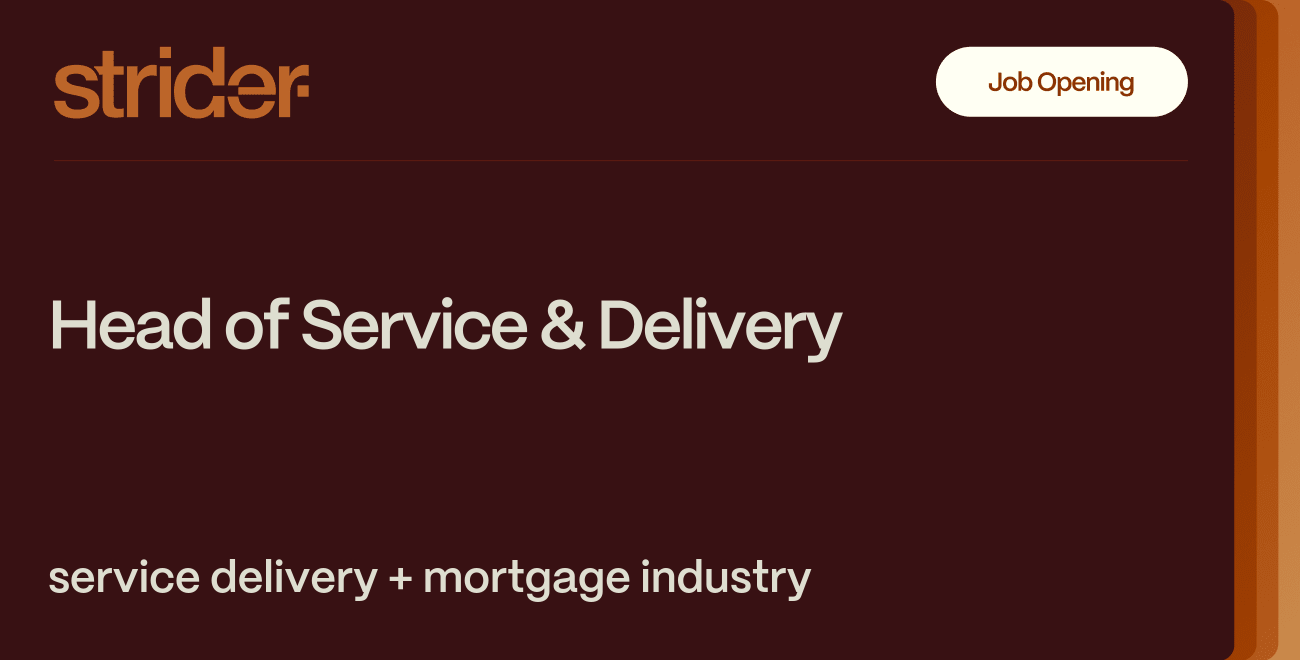 Head of Service & Delivery - service delivery, mortgage industry ...