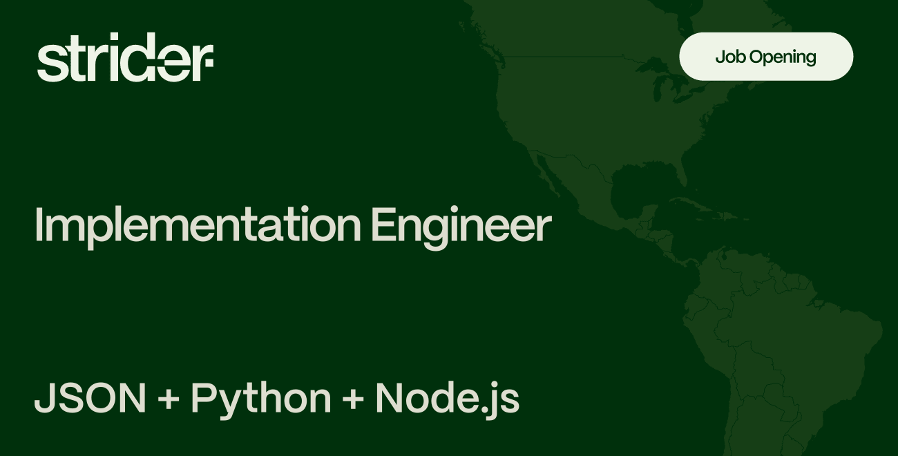 Implementation Engineer - JSON, Python - Productivity Software market | Strider Jobs