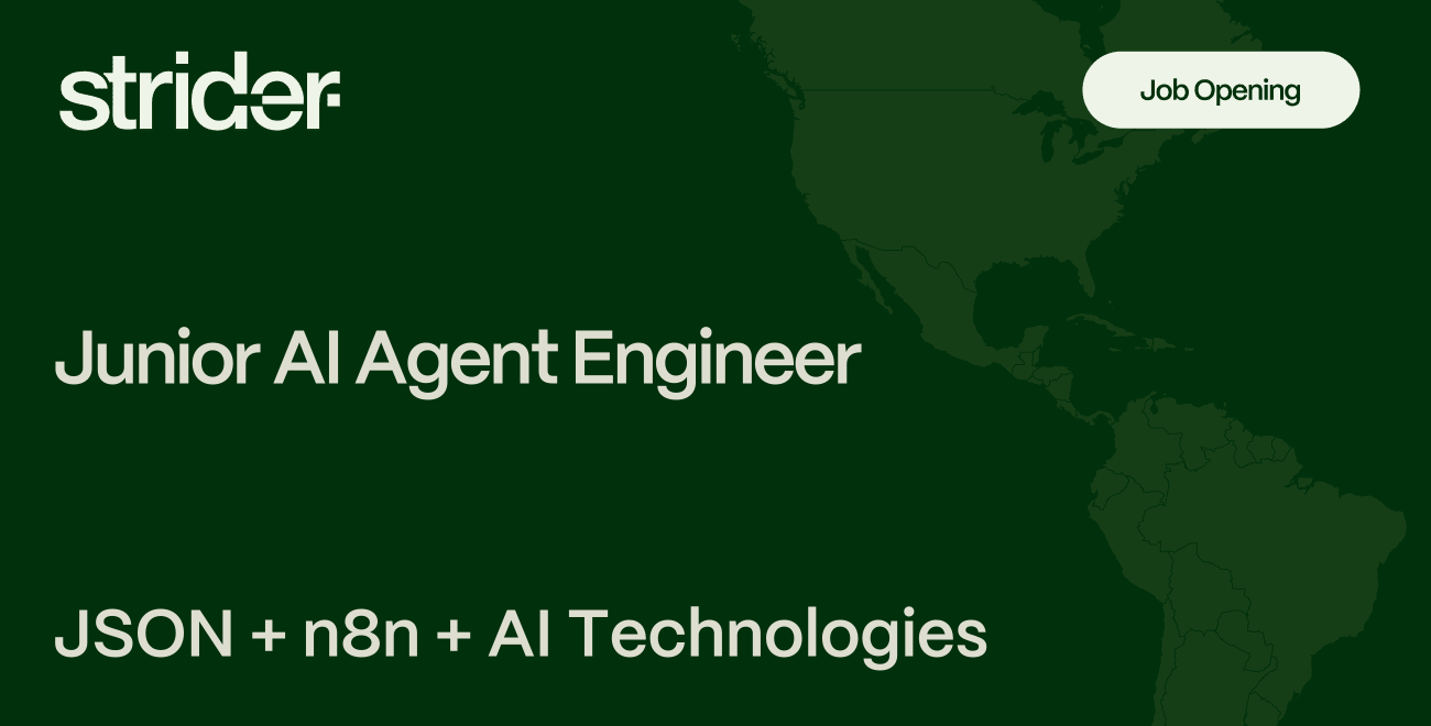 Junior AI Agent Engineer - JSON, n8n - Developer tools market | Strider ...