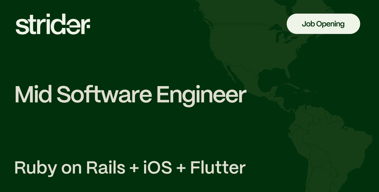 Mid Software Engineer - Ruby on Rails, iOS - Productivity Software market | Strider Jobs